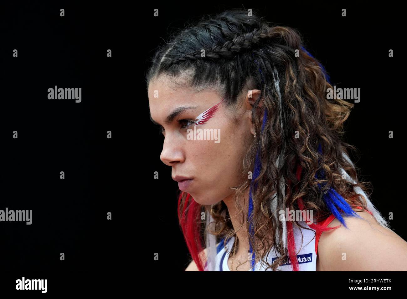 Auriana Lazraq-Khlass, of France, gets ready to compete in the ...