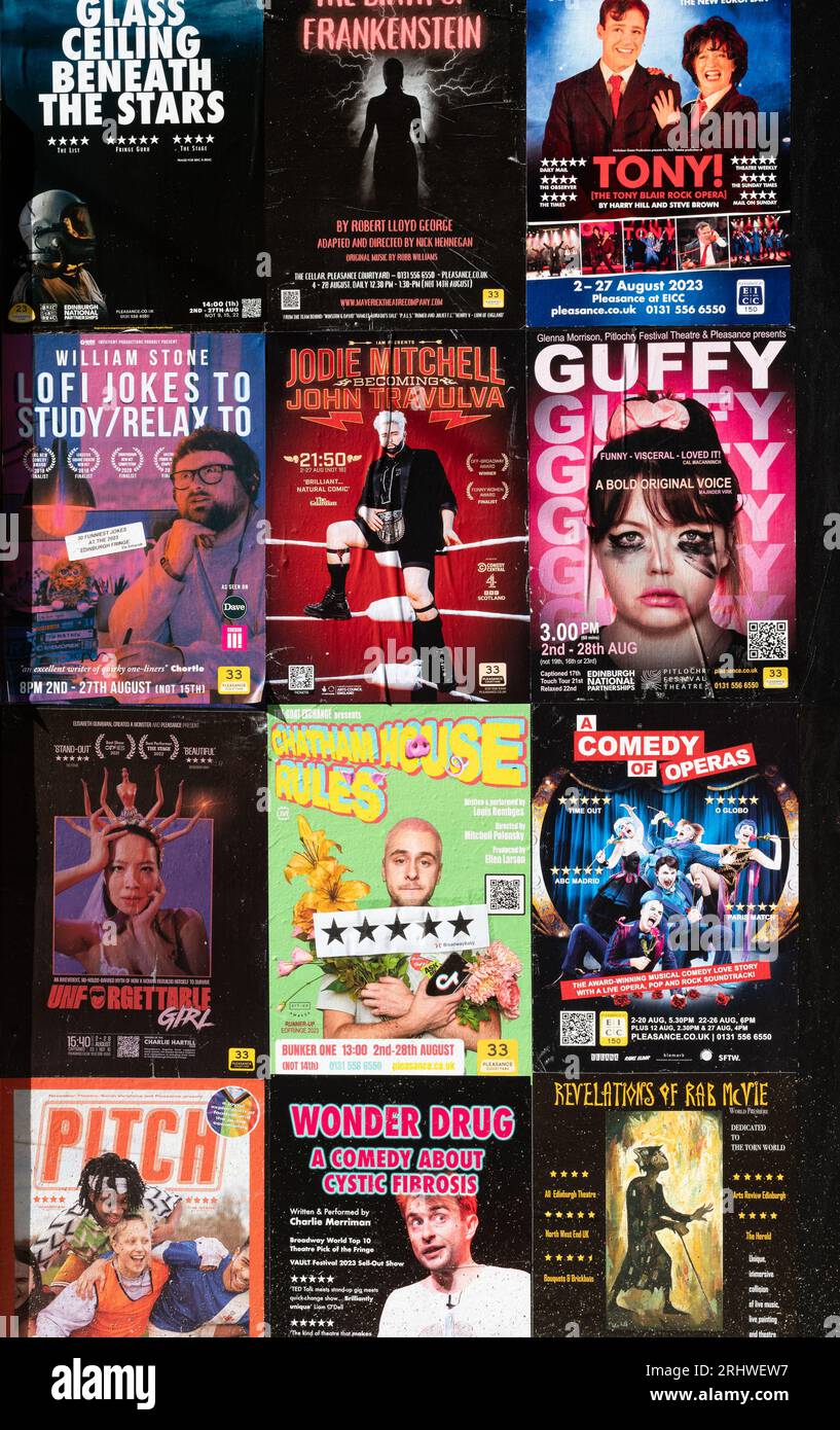 Edinburgh Fringe Show advertising Posters, Edinburgh, Scotland Stock ...