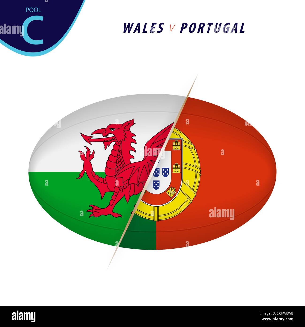 Rugby competition Wales v Portugal. Rugby versus icon. Vector ...