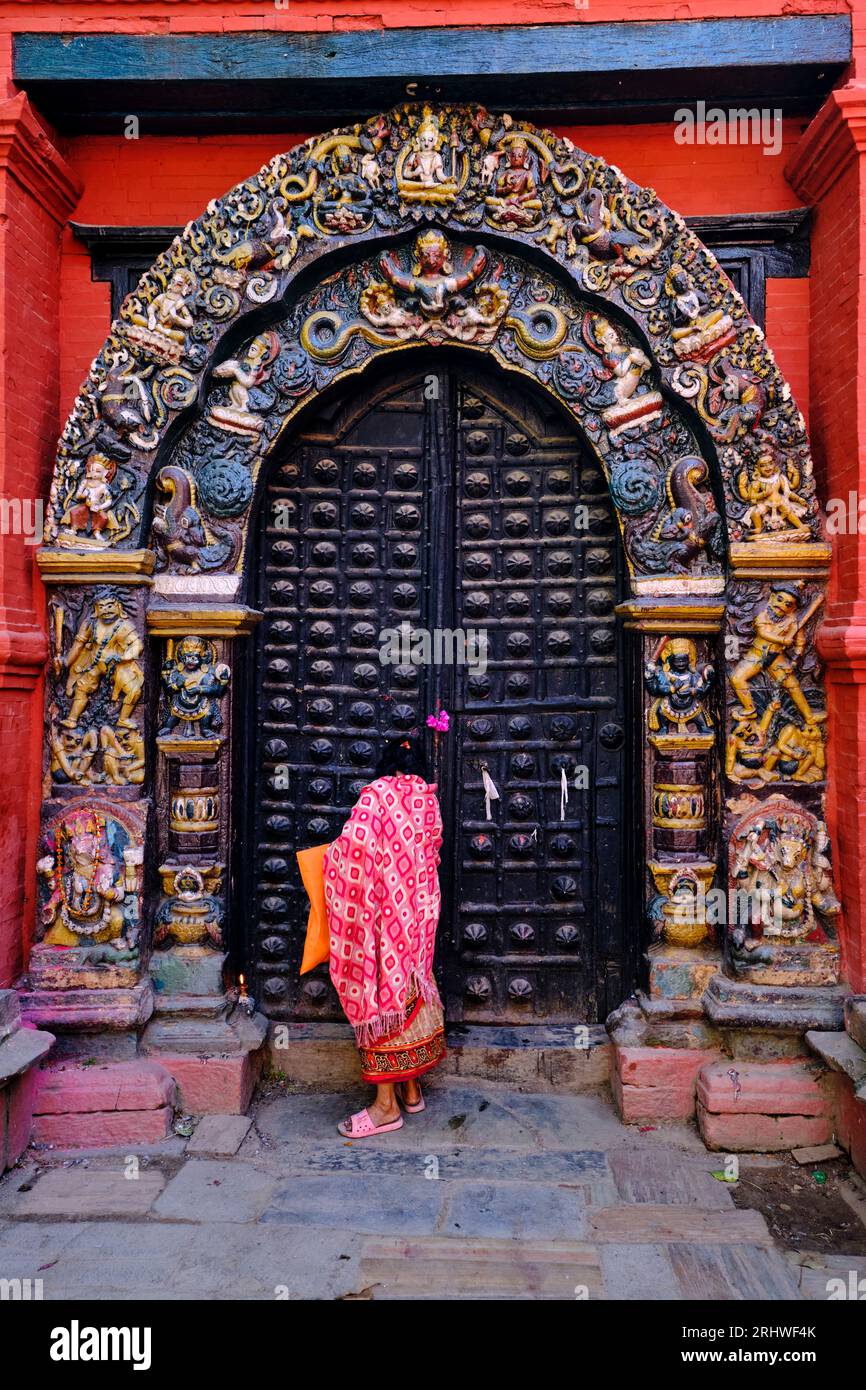 Nepal, Kathmandu valley, Kathmandu, Durbar Square, Taleju temple door ...
