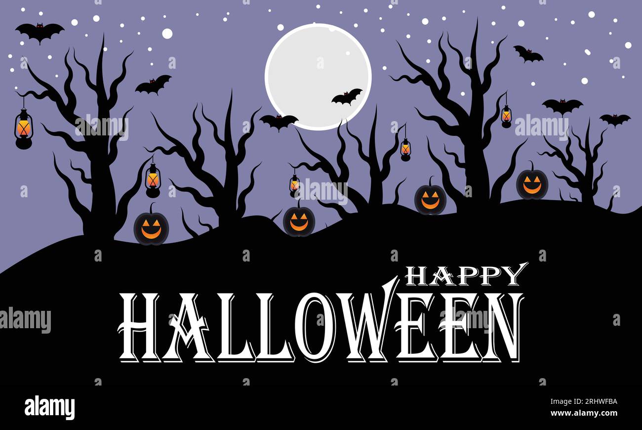 Haunted tree bats in Stock Vector Images - Alamy