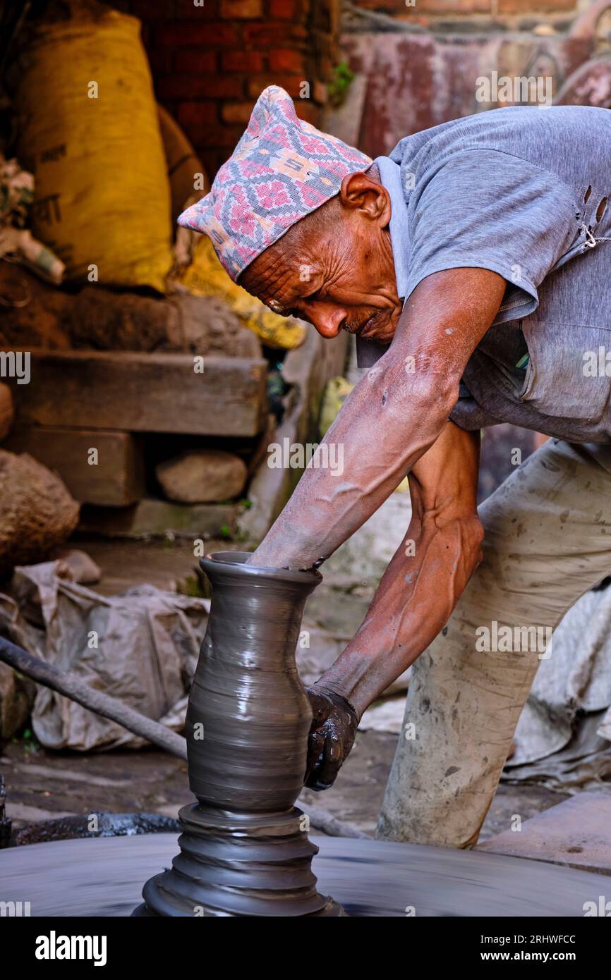 Nepal, Kathmandu valley, Bhaktapur city, potters area, Lalit Prajapati ...
