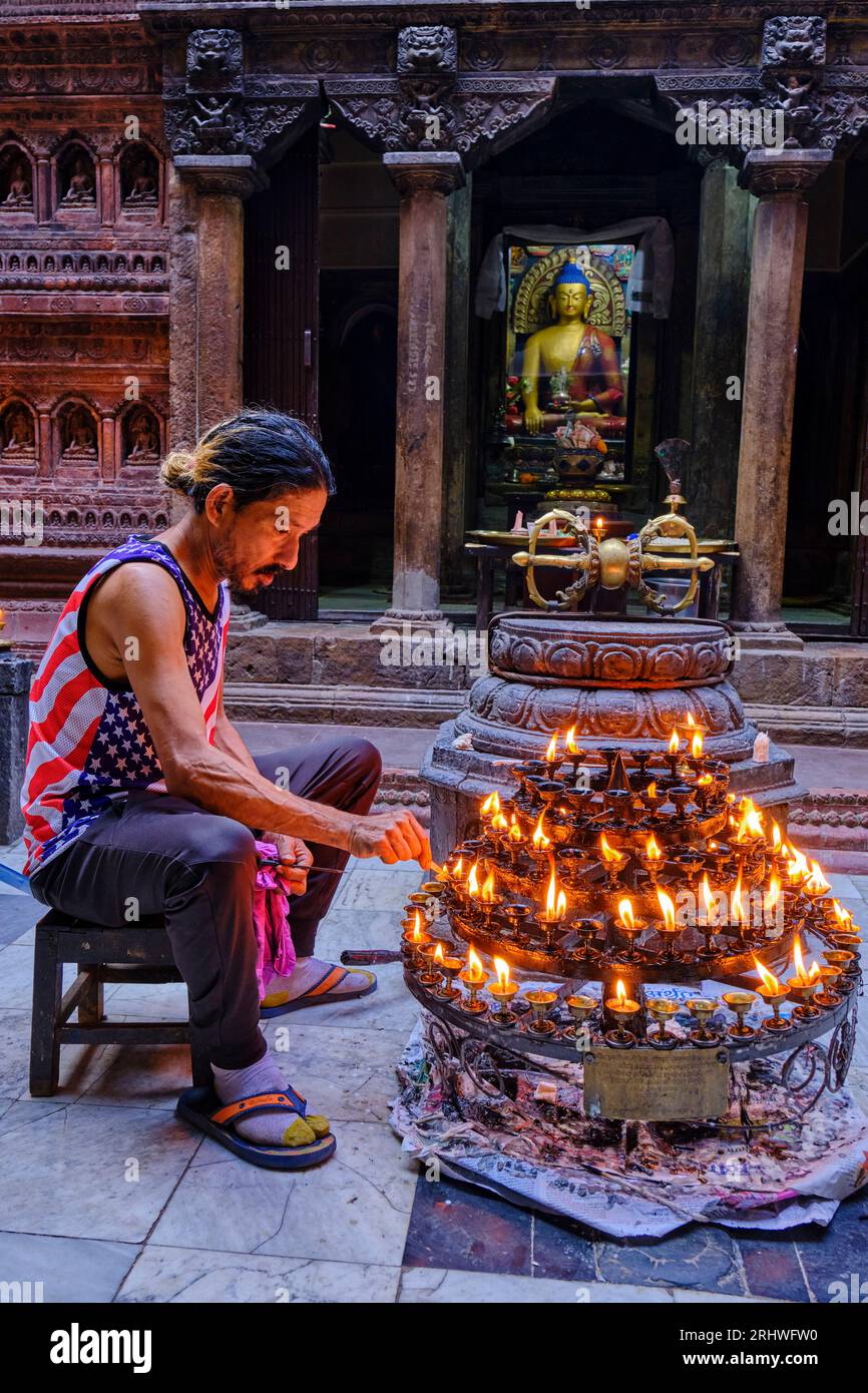 Nepal, Kathmandu valley, Newar city of Patan, the Maha Buddha, temple ...