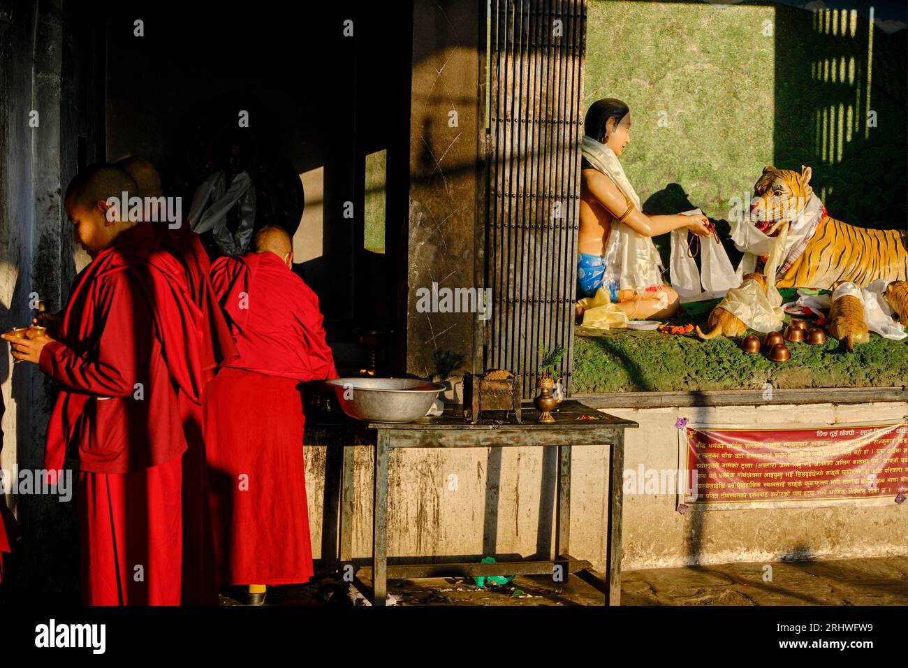 Nepal, Kathmandu Valley, Namobuddha monastery built where Buddha ...