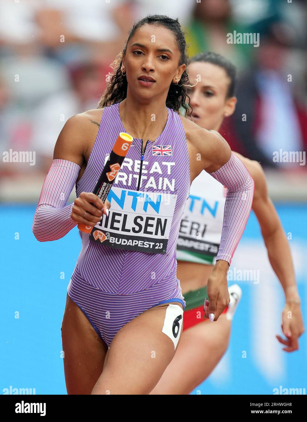 Great Britain's Laviai Nielsen during the Mixed 4x400m relay on day one ...