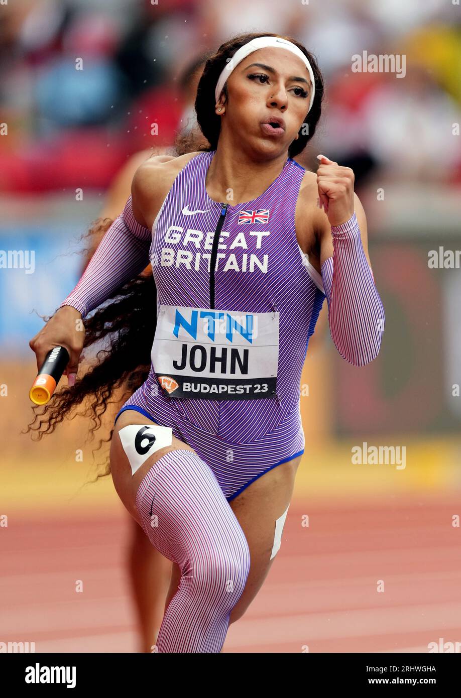 Great Britain's Yemi Mary John during the Mixed 4x400m relay on day one ...