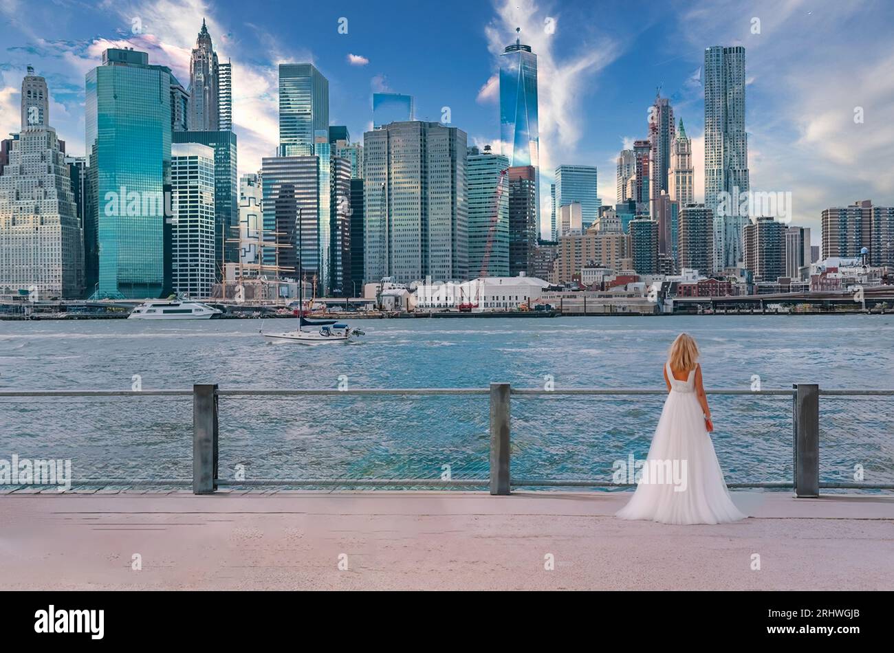 Aerial woman in white dress hi-res stock photography and images - Alamy