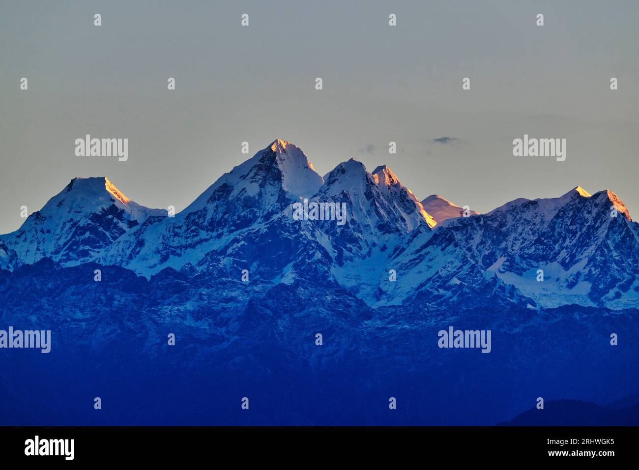 Nepal, Kathmandu Valley, the Himalayas seen from Nagarkot, Dorje Lhakpa ...