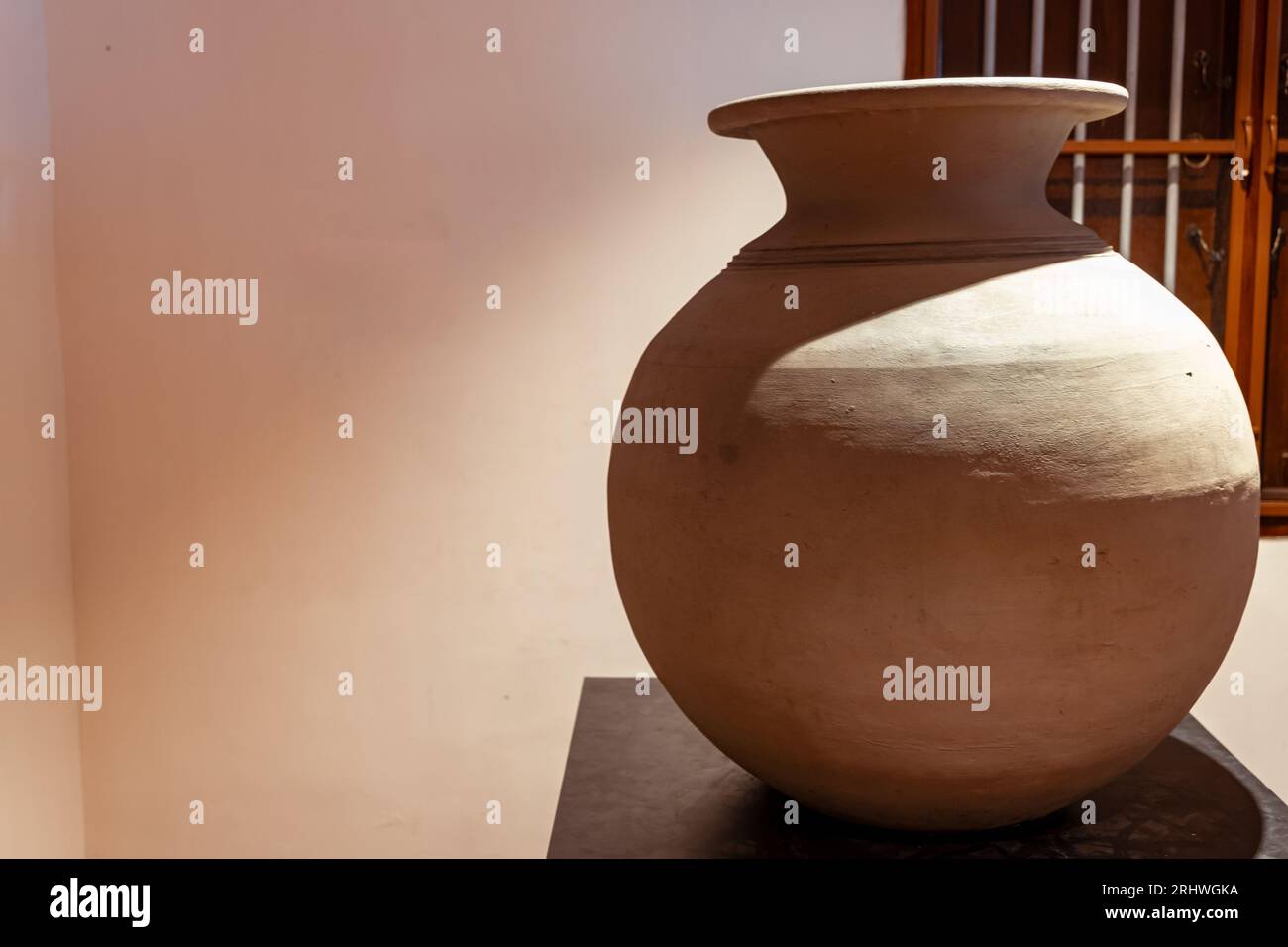 This is a stock image of a Keeladi museum pot, an ancient pot excavated ...