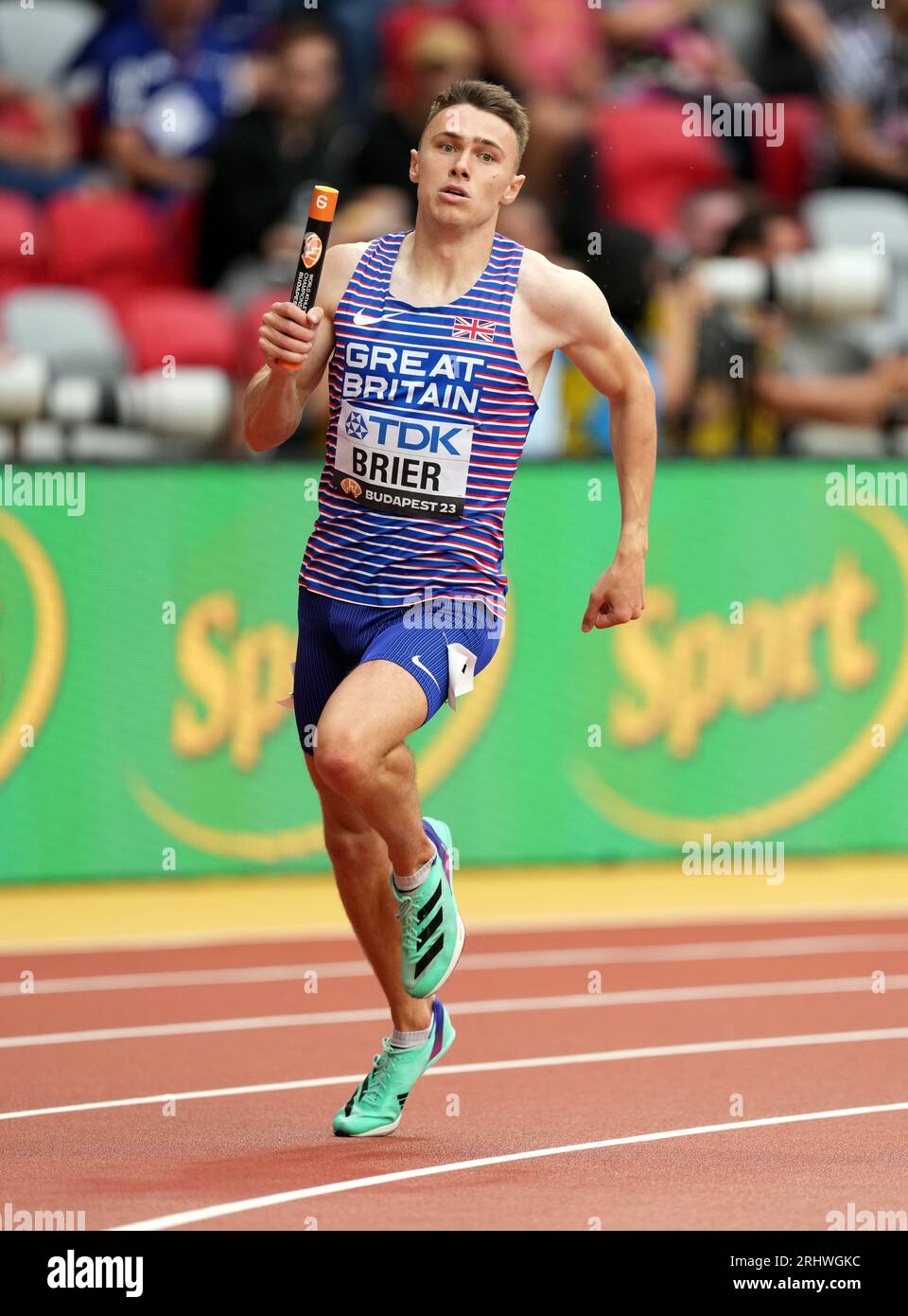 Great Britain's Joseph Brier during the Mixed 4x400m relay on day one ...