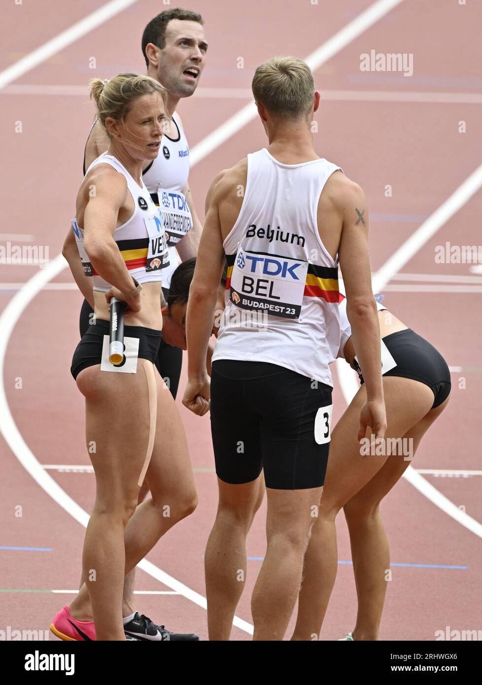 Budapest, Hungary. 19th Aug, 2023. Belgian Imke Vervaet, Belgian Robin ...