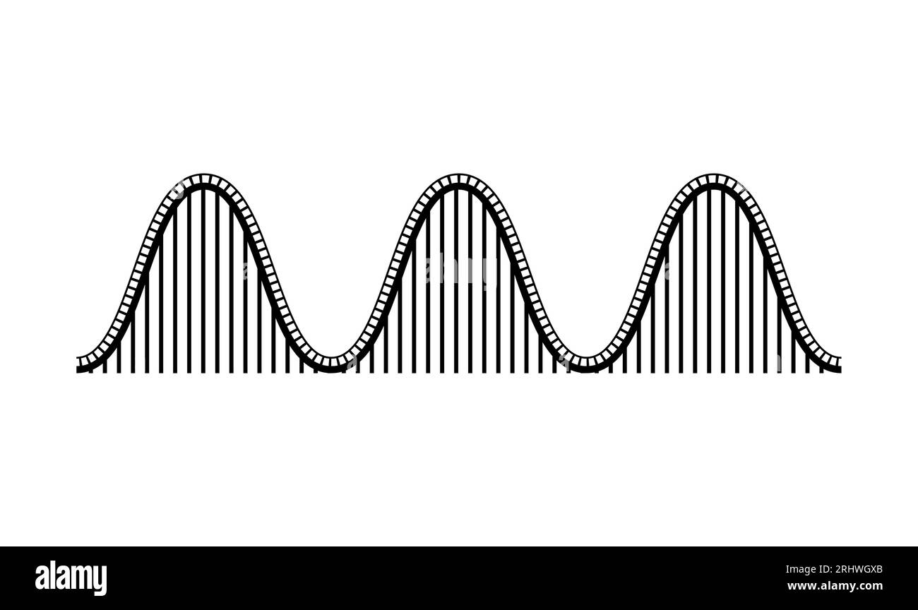 Roller coaster vector icon. Ride park silhouette amusement leisure ...