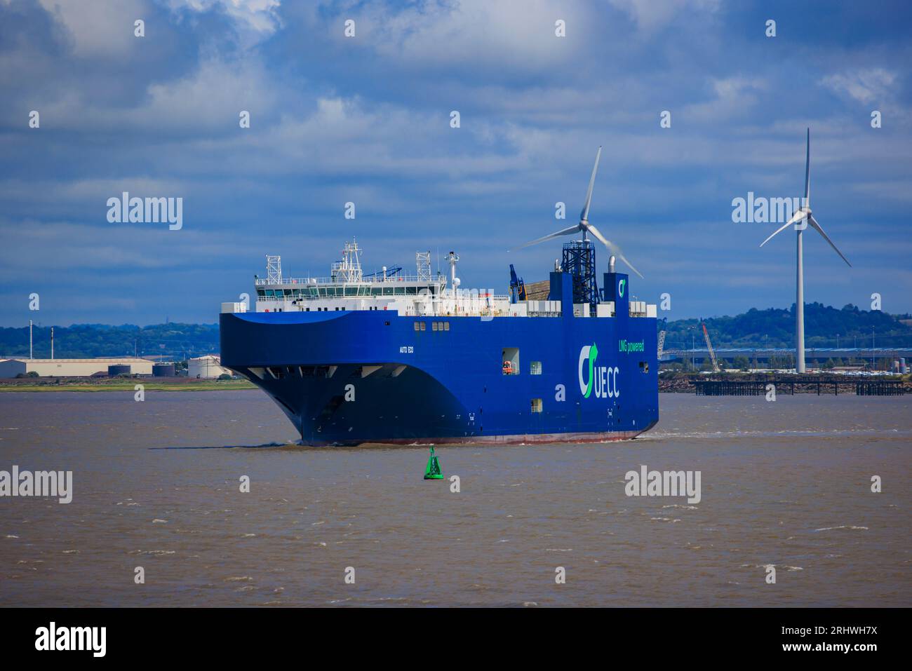 LNG powered vessel Auto Eco heading out to sea Stock Photo - Alamy