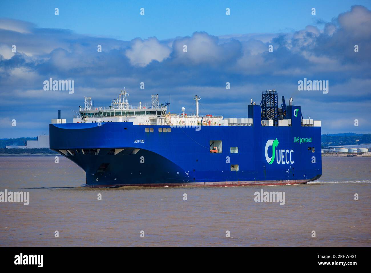 LNG powered vessel Auto Eco heading out to sea Stock Photo - Alamy