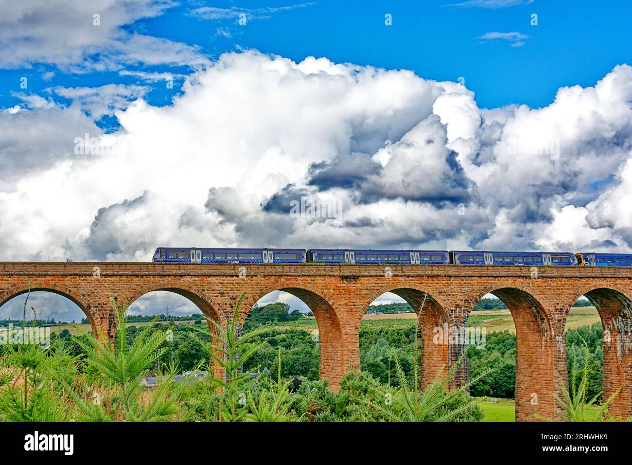 Culloden Viaduct Inveness Scotland the ScotRail train passing over the ...
