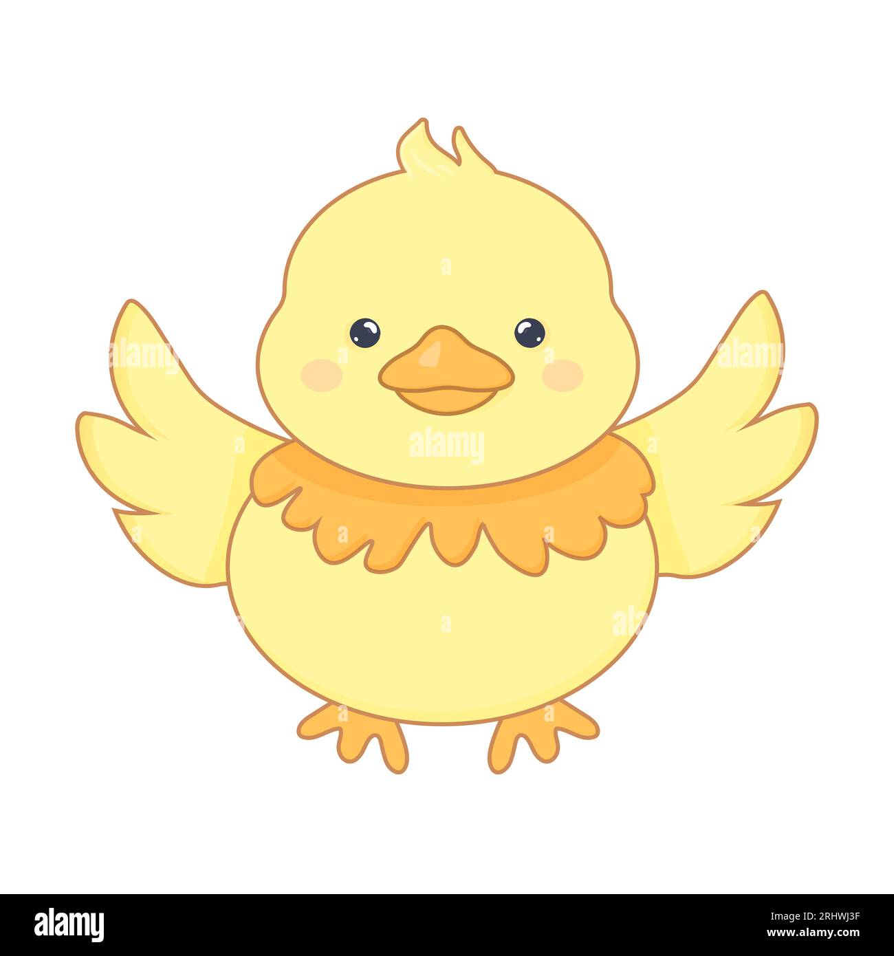 cute kawaii chicken duck on white isolated background vegan theme Stock ...