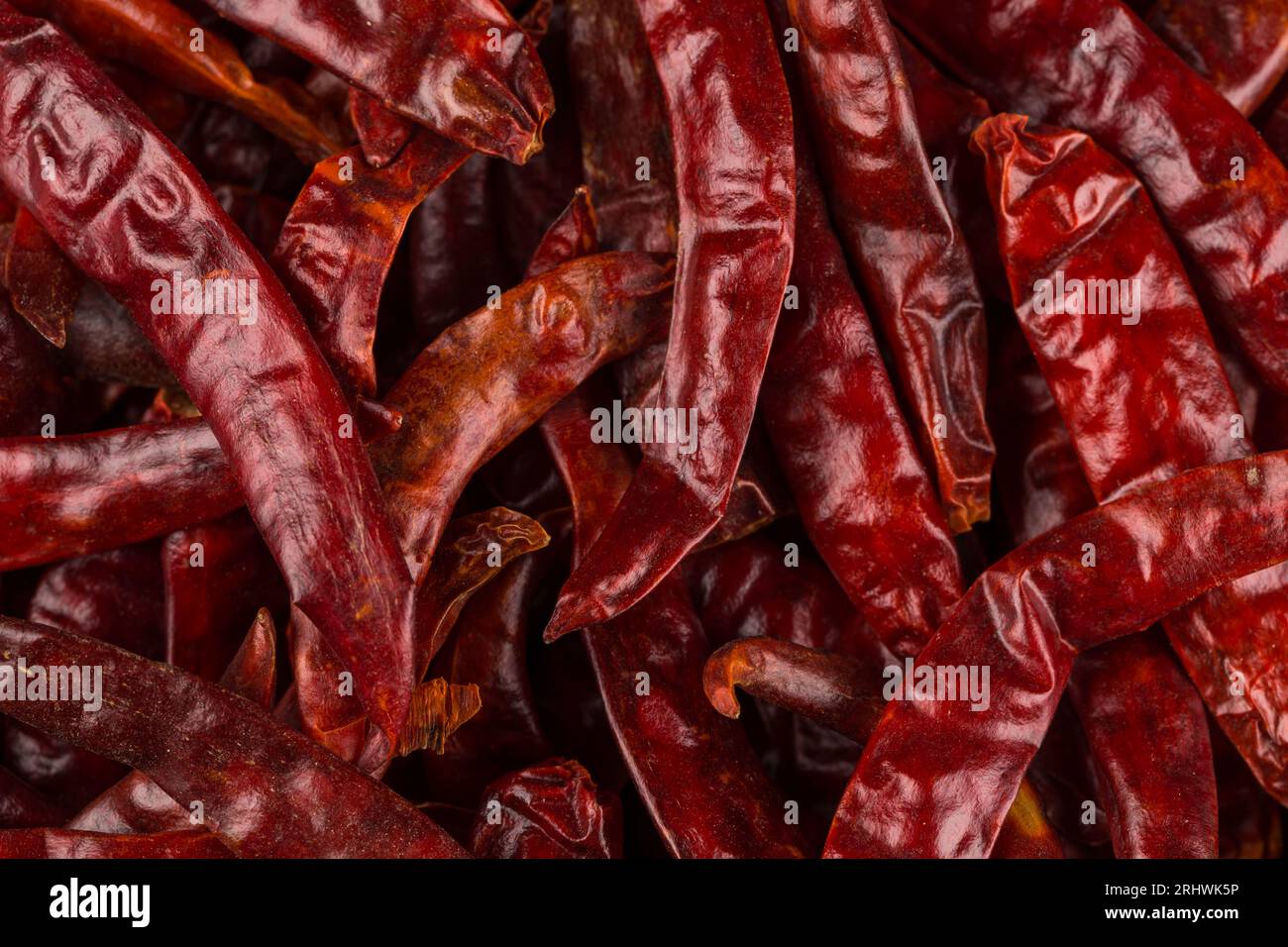 dried chili as a food background. Closeup photo Stock Photo - Alamy
