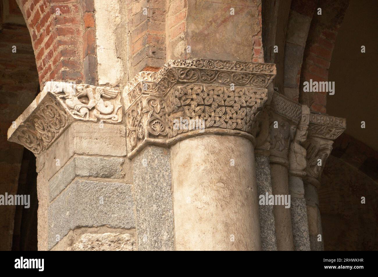 Details of Stone Column, Basilica di Sant'Ambrogio Stock Photo - Alamy