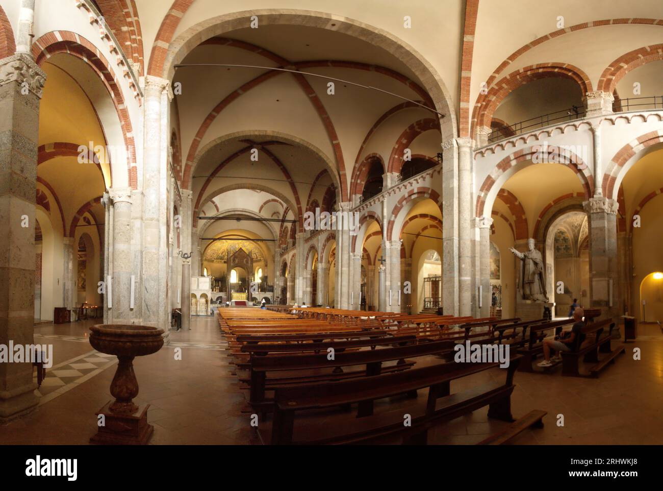 Interior of the Basilica di Sant'Ambrogio, Milano Stock Photo - Alamy