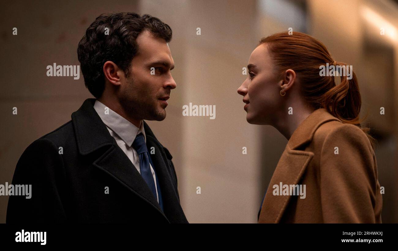 ALDEN EHRENREICH and PHOEBE DYNEVOR in FAIR PLAY (2023), directed by CHLOE DOMONT. Credit: MRC ...