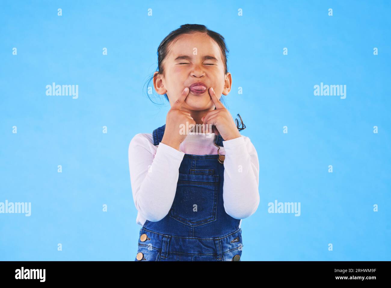 Child, funny, face and girl with silly, goofy or facial expression on ...