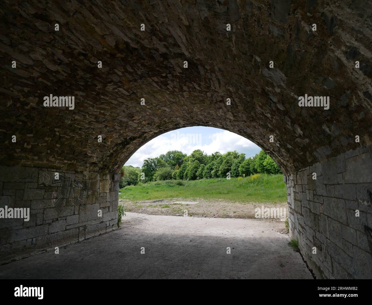 Old stone bridge in Ireland, ancient bridge made of stones and bricks ...