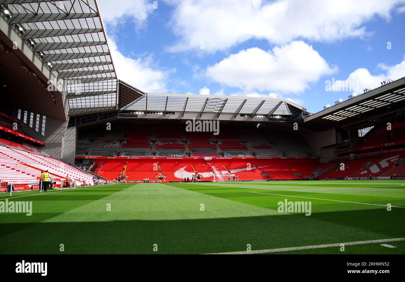 General view inside anfield stadium hi-res stock photography and images ...