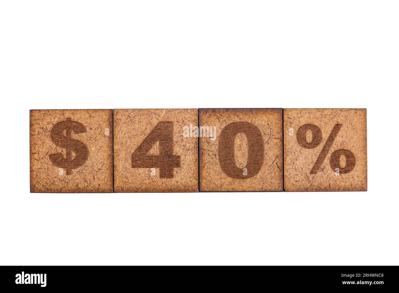 Number And Signs On Wooden Square Tiles On White Background; Dollar ...