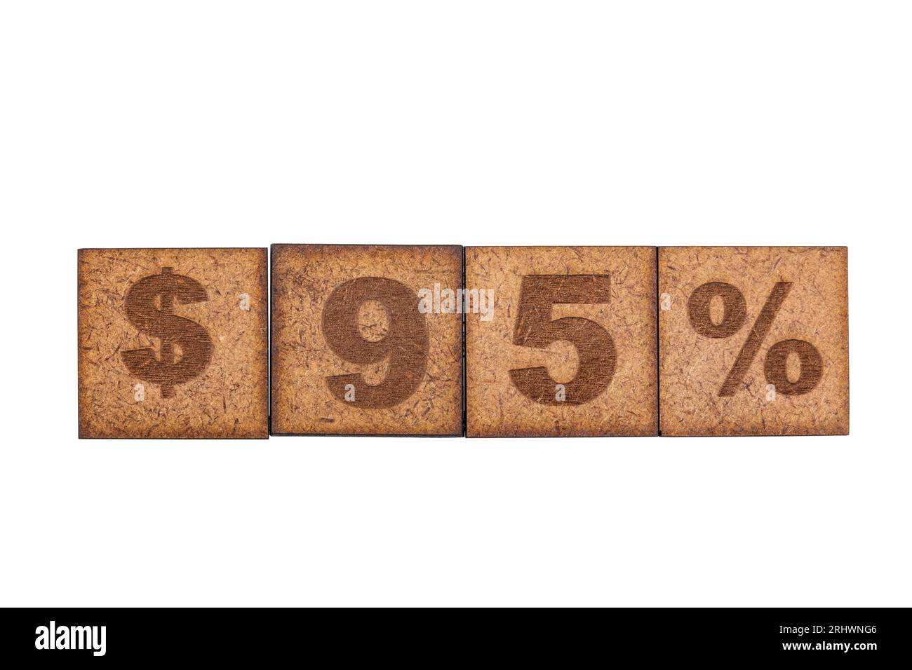 Number And Signs On Wooden Square Tiles On White Background; Dollar ...