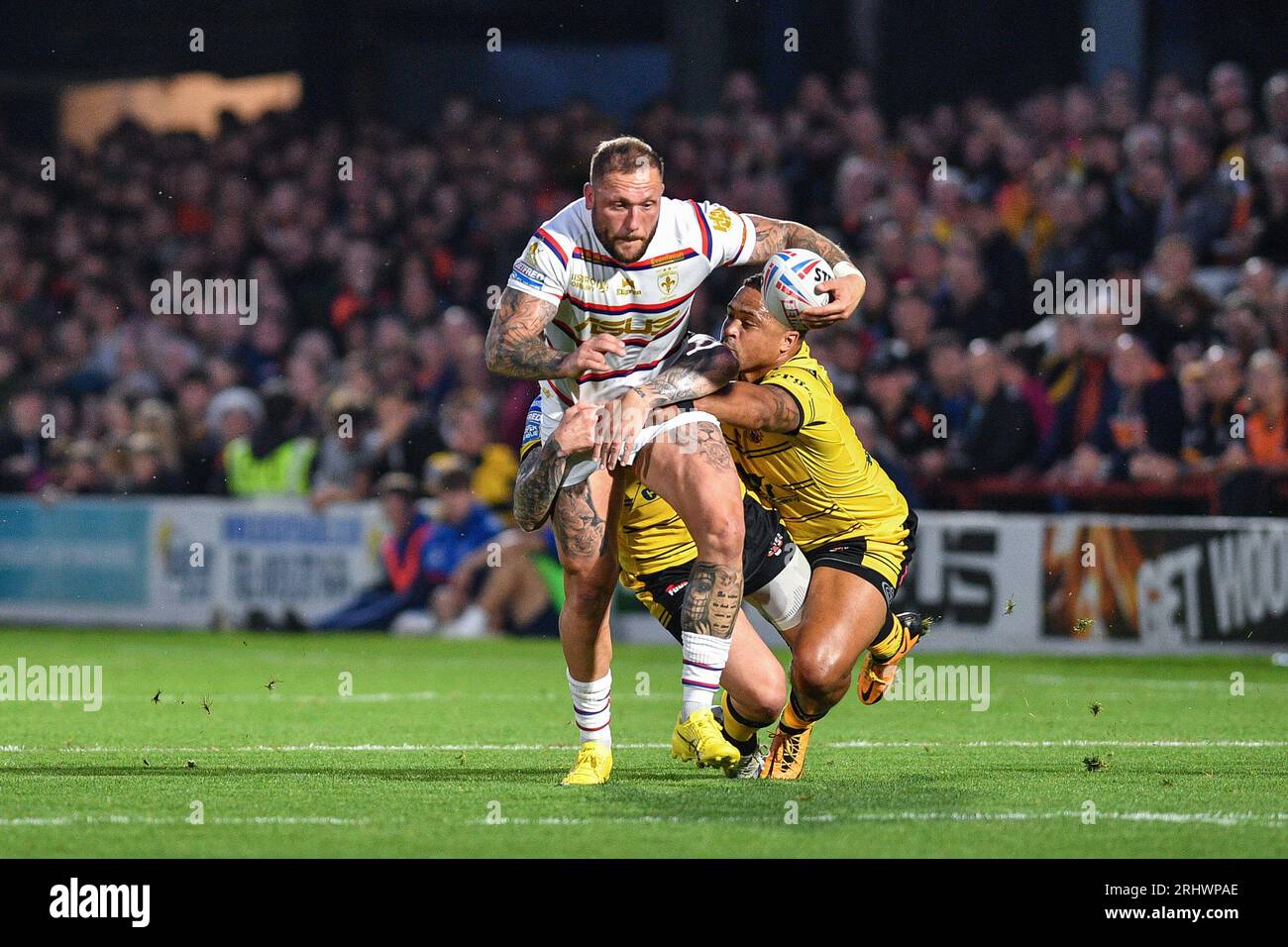 Wakefield, England - 18th August 2023 Wakefield Trinity's Josh Griffin ...