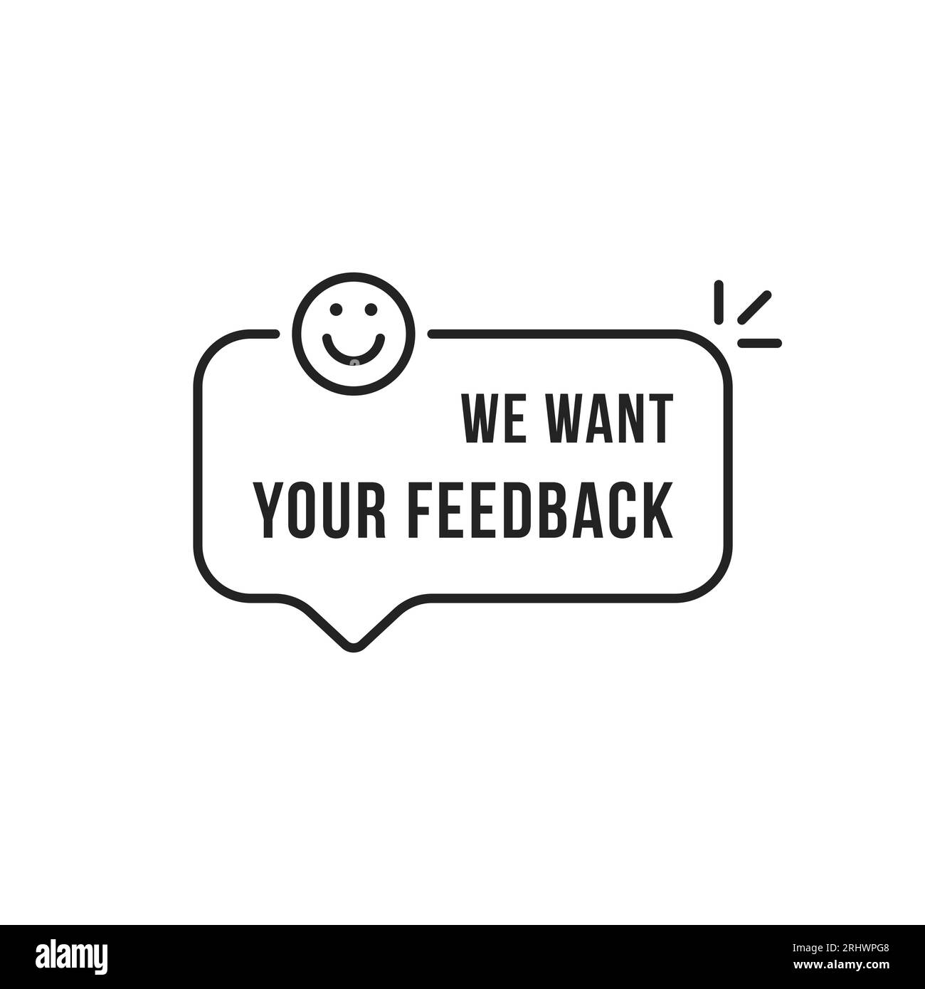 linear feedback speech bubble with smile Stock Vector Image & Art - Alamy