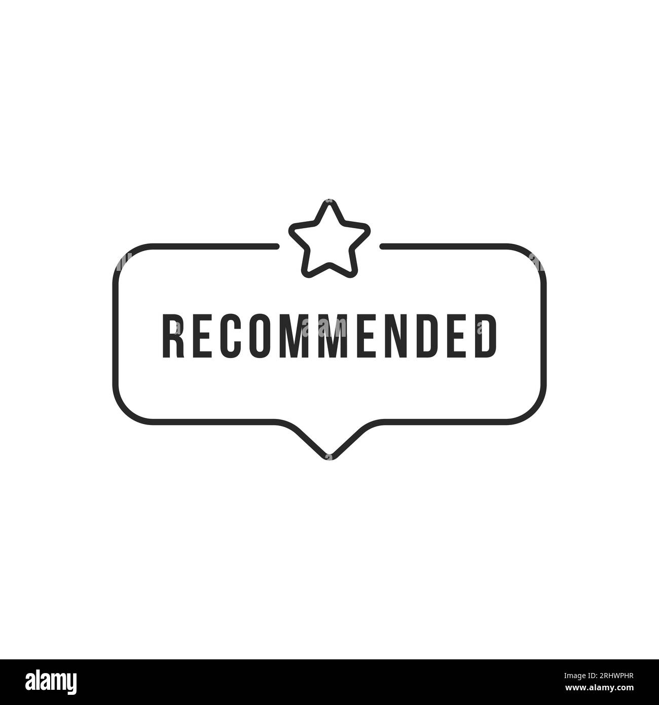 thin line recommended bubble with star Stock Vector Image & Art - Alamy