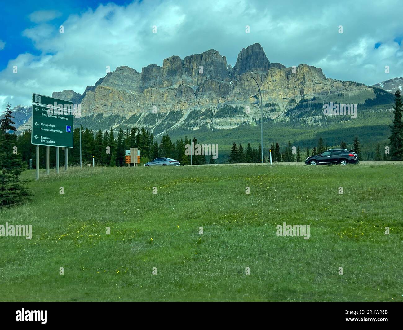 Banff, Alberta Canada - May 23, 2023: The scenic view while driving ...