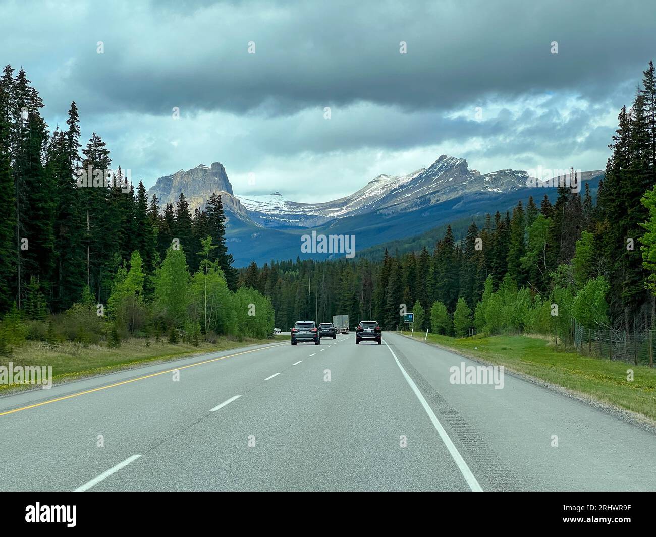 Banff, Alberta Canada - May 23, 2023: The scenic view while driving ...