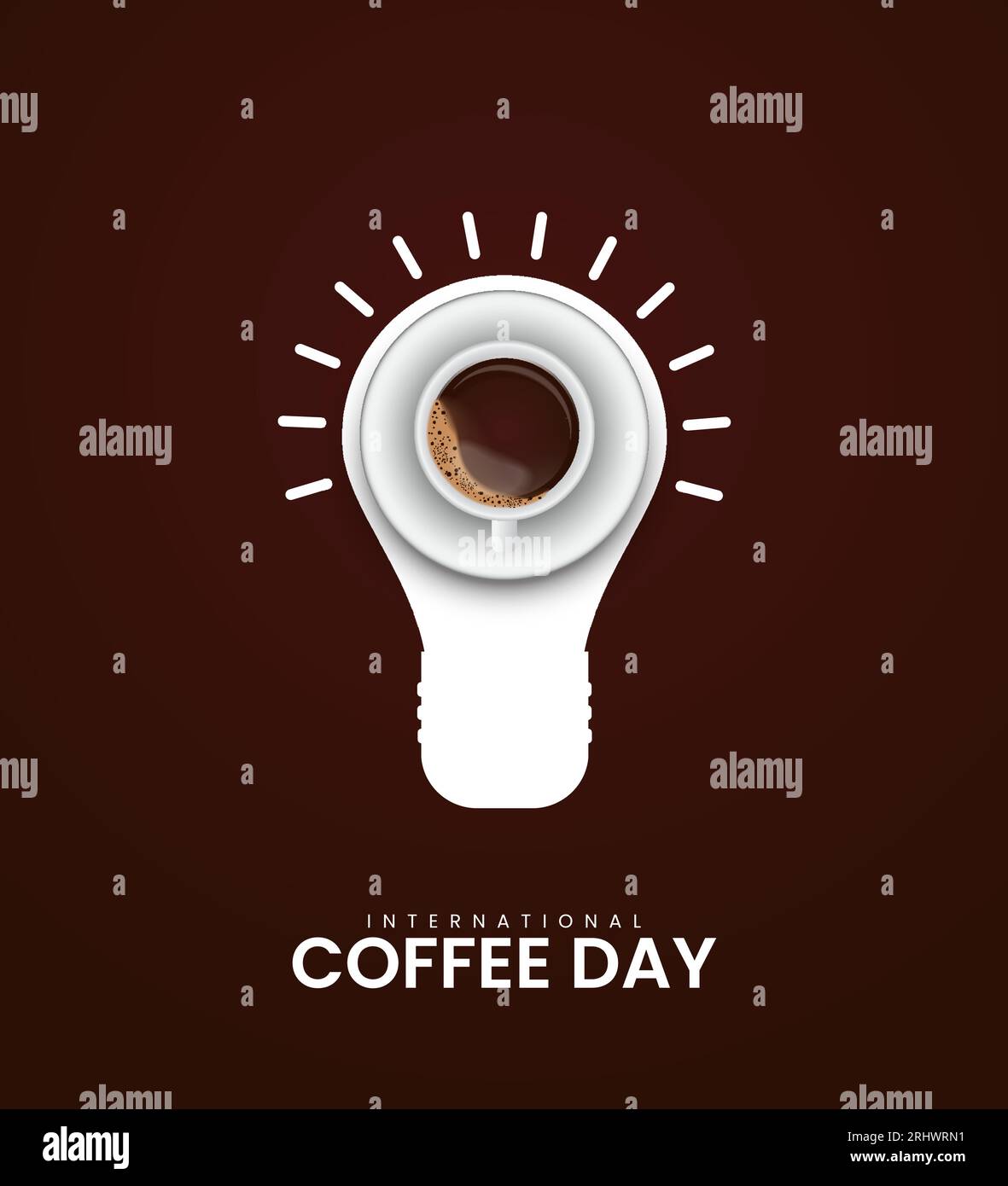 International Coffee Day Creative coffee ads. 3D illustration Stock ...