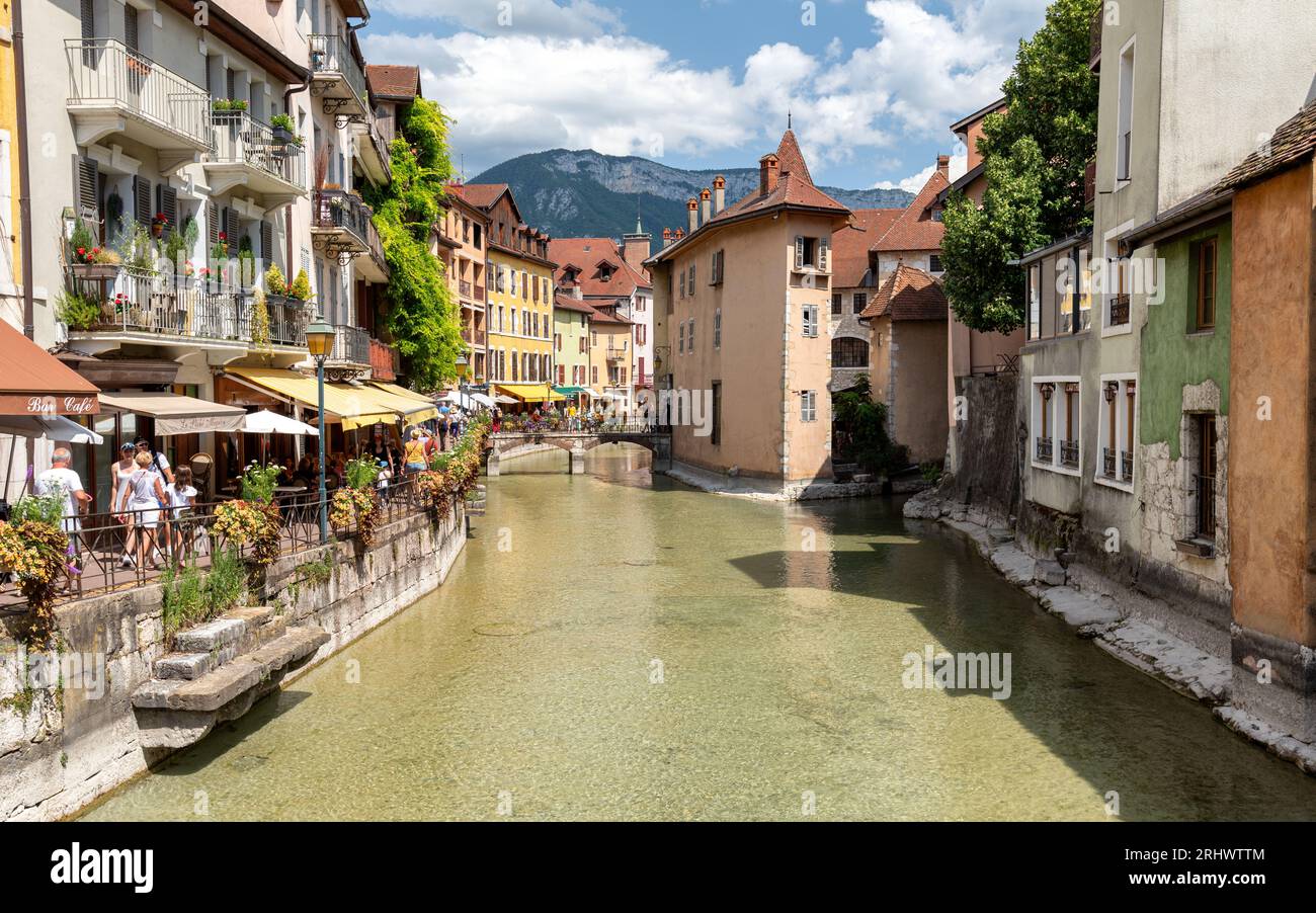 Nice summer view of Annecy, also known as the "Venice of the Alps ...