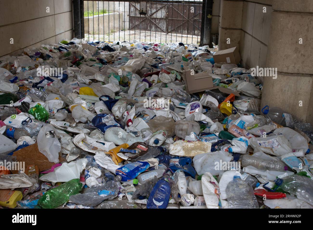 16 october 2022 Almada, Portugal: plastic waste dump for further ...