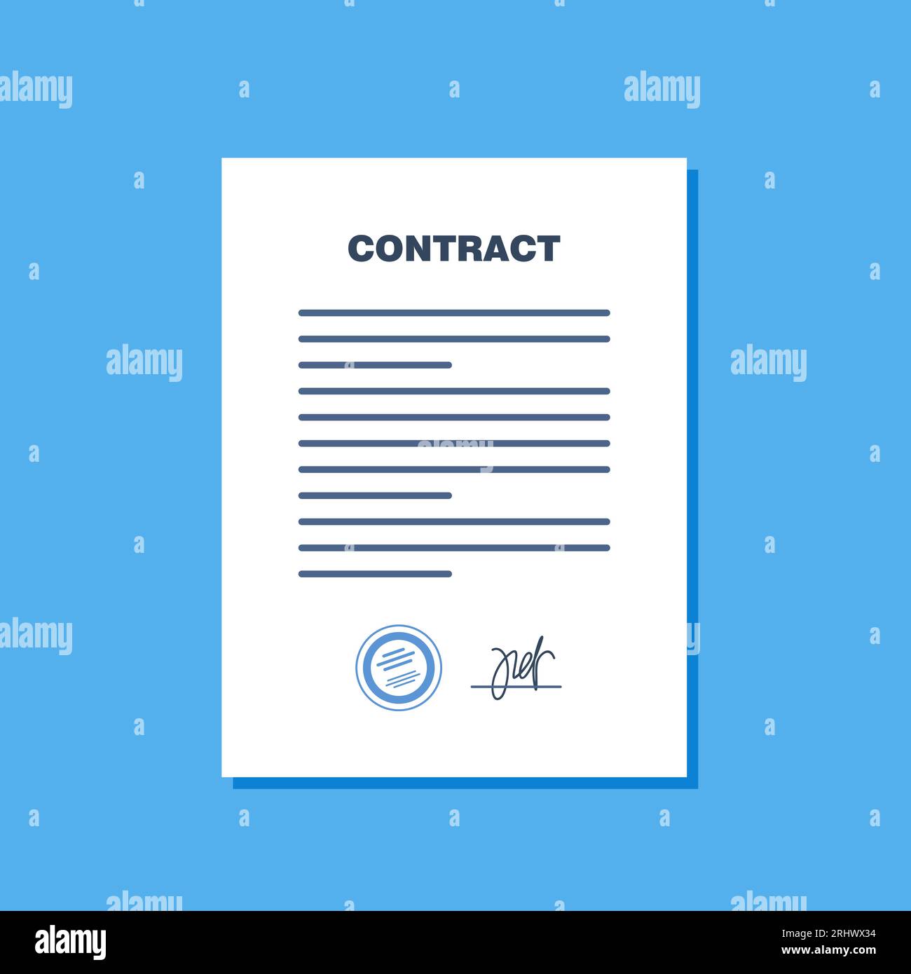 Contract agreement paper blank. Contract with seal and signature ...