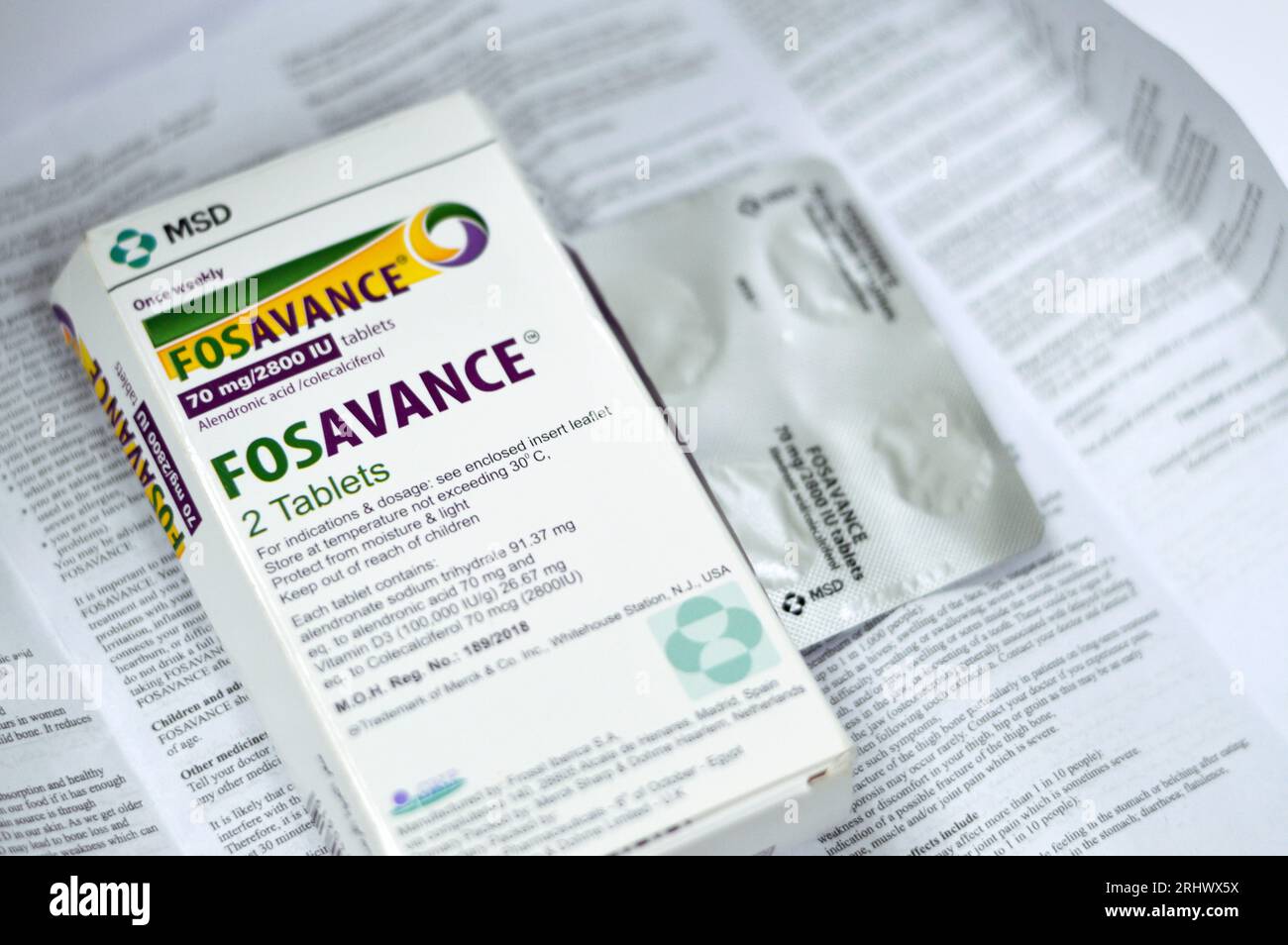 Cairo, Egypt, August 9 2023: Fosavance tablets by MSD, active ...