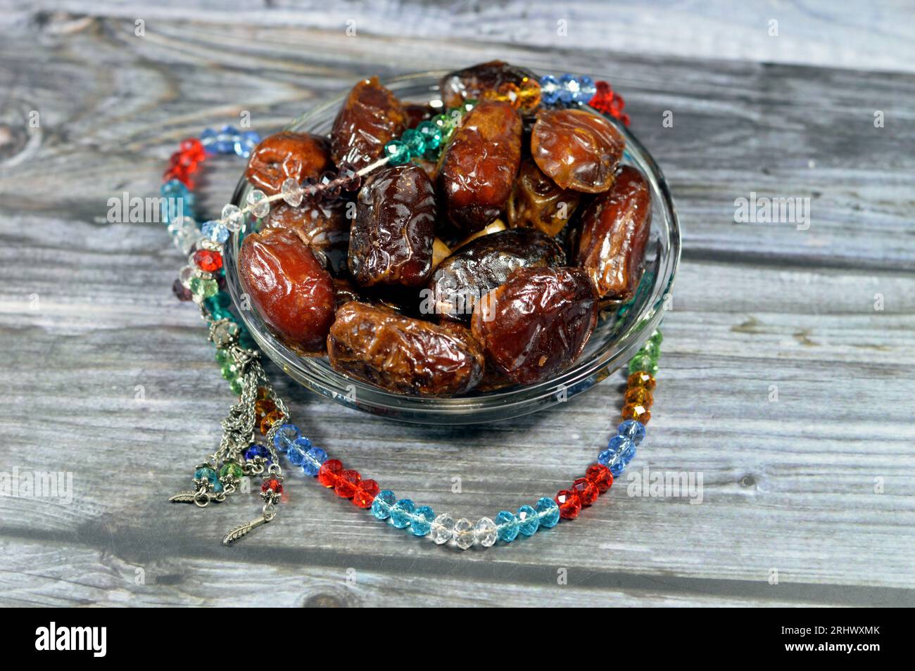 Ramadan background, Ajwa dates, a cultivar of the palm date that is ...