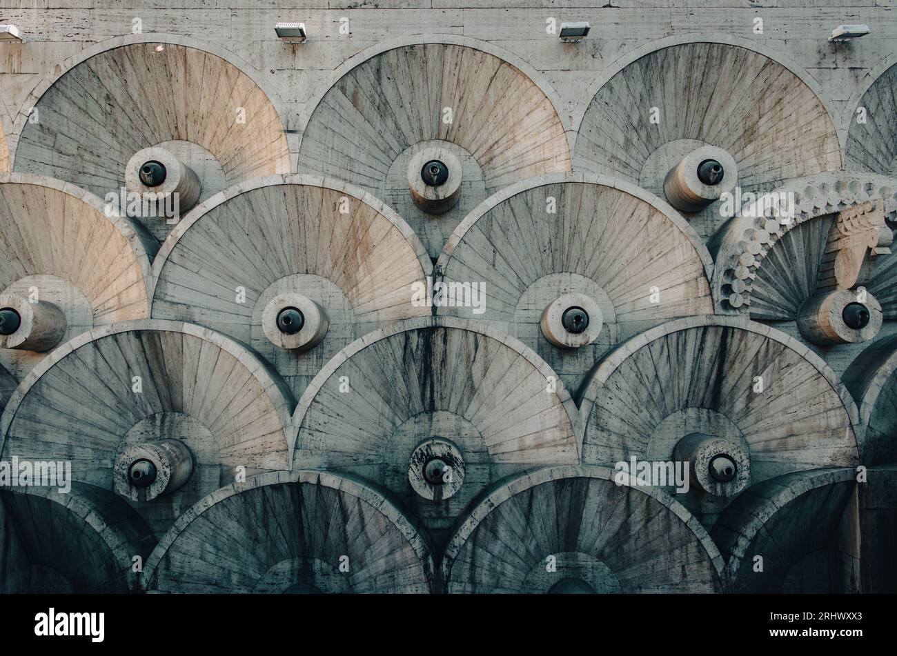 Modern fountain with the circular wheels form stones concept photo ...