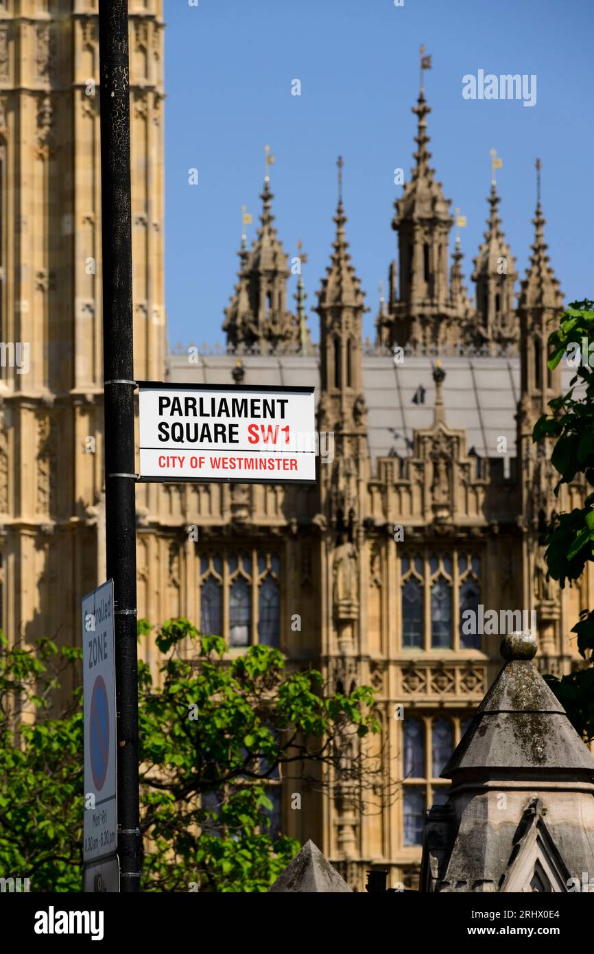 Street sign parliament square london hi-res stock photography and ...
