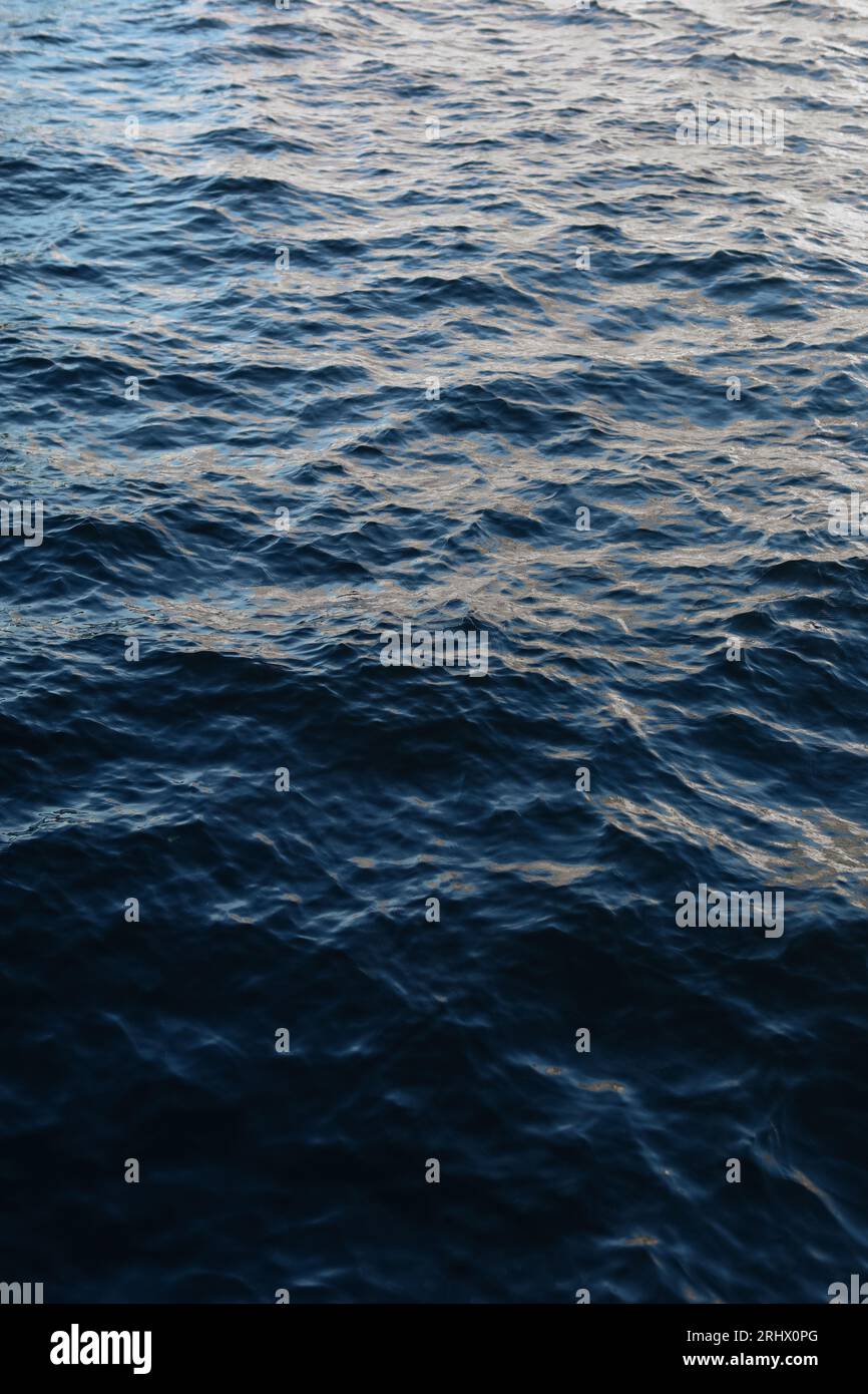 Amazing background of the dark blue water waves. Beauty of nature. Top ...