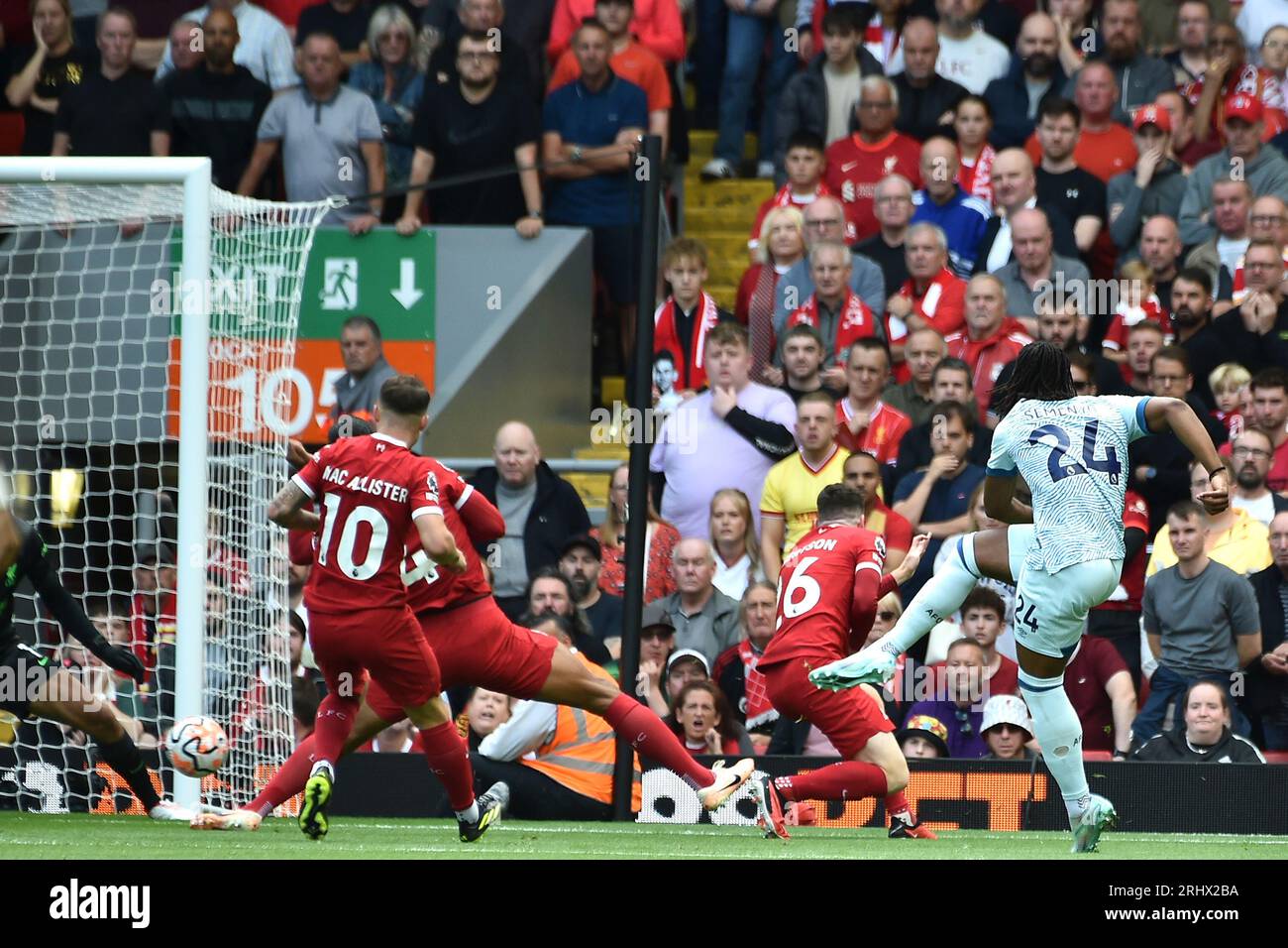 Bournemouth's Antoine Semenyo, right, scores the opening goal during ...