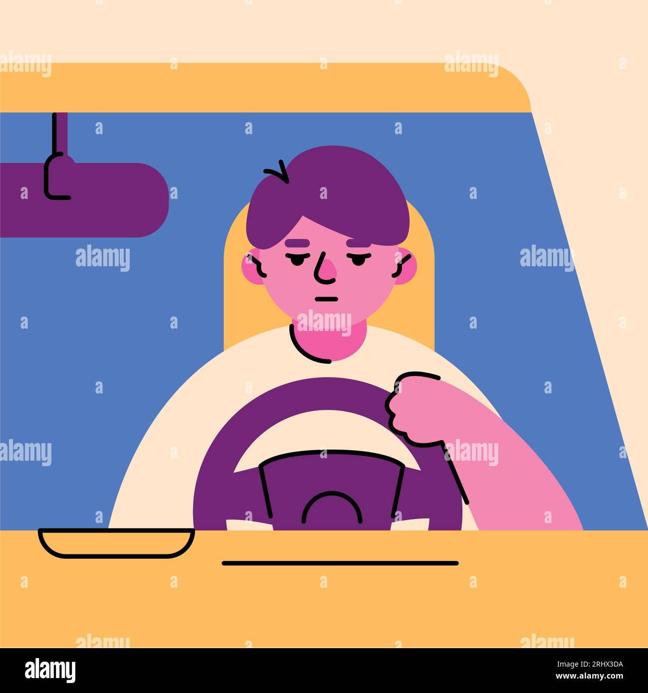 Driving color concept. Isolated colorful character. Everyday routine ...