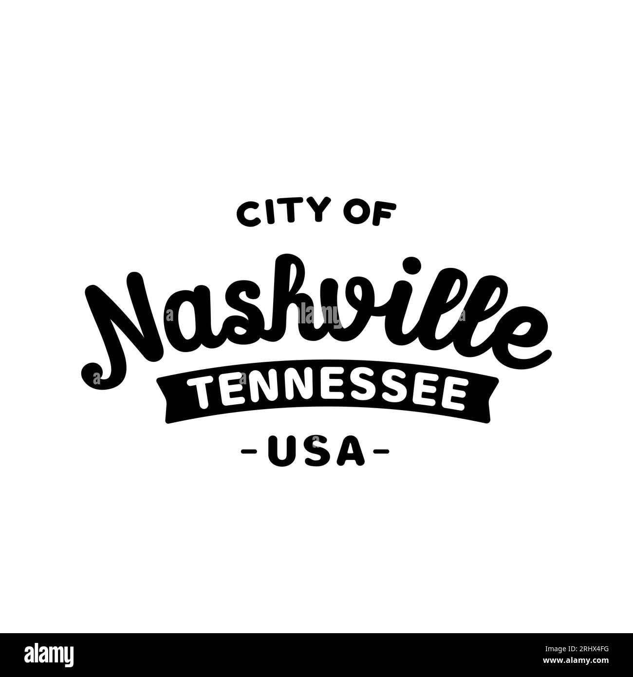 Nashville lettering design template. Nashville, Tennessee typography ...
