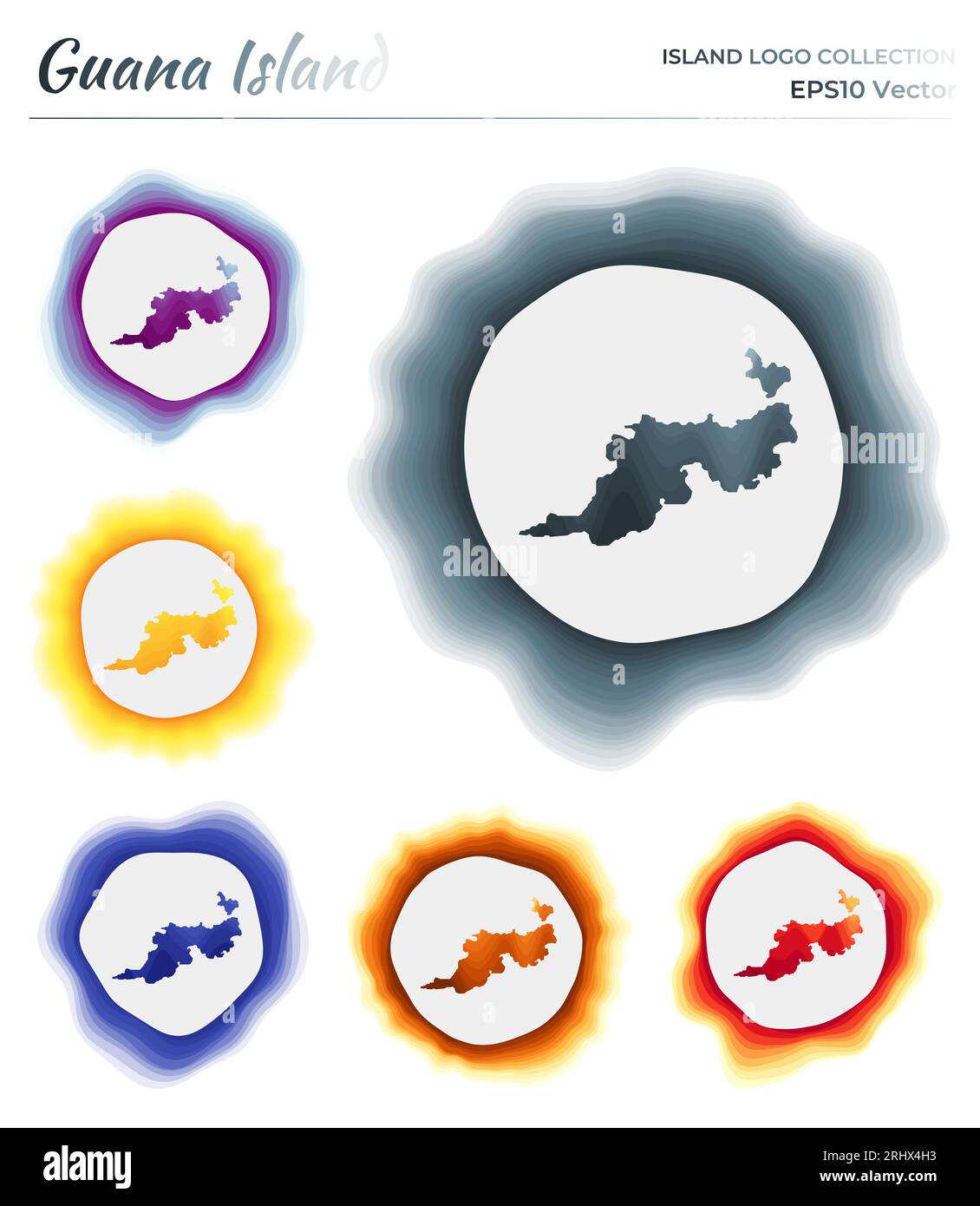 Guana Island logo collection. Colorful badge of the island. Layers ... Guana Island logo collection. Colorful badge of the island. Layers ...