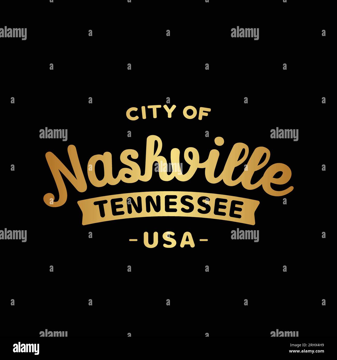 Nashville lettering design template. Nashville, Tennessee typography ...