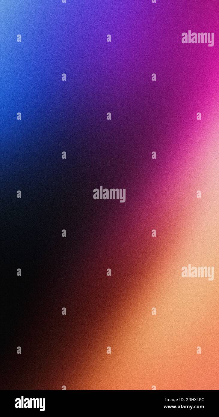 Vertical color gradient background purple orange blue black grainy ...