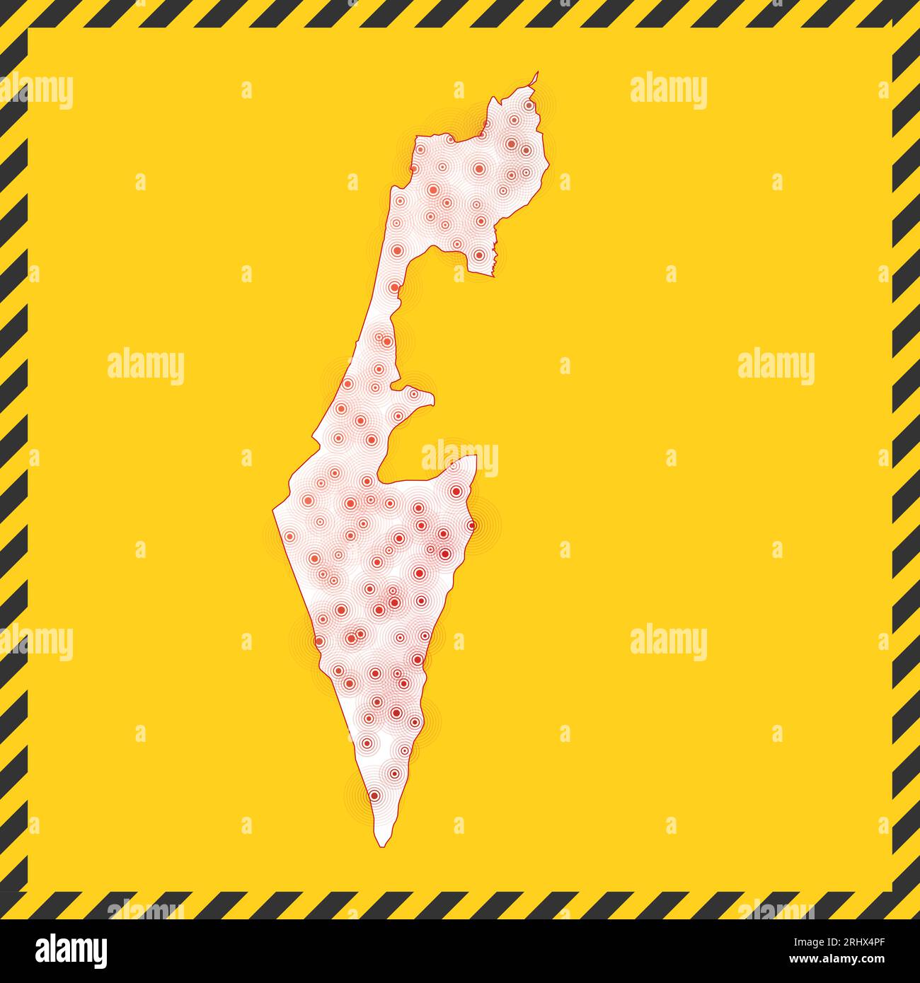 Israel closed - virus danger sign. Lockdown country icon. Black striped ...
